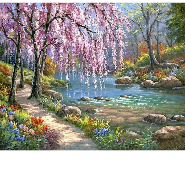 Adult Paint by numbers - Willow by River Framed canvas 50 x 40 | Shop ...