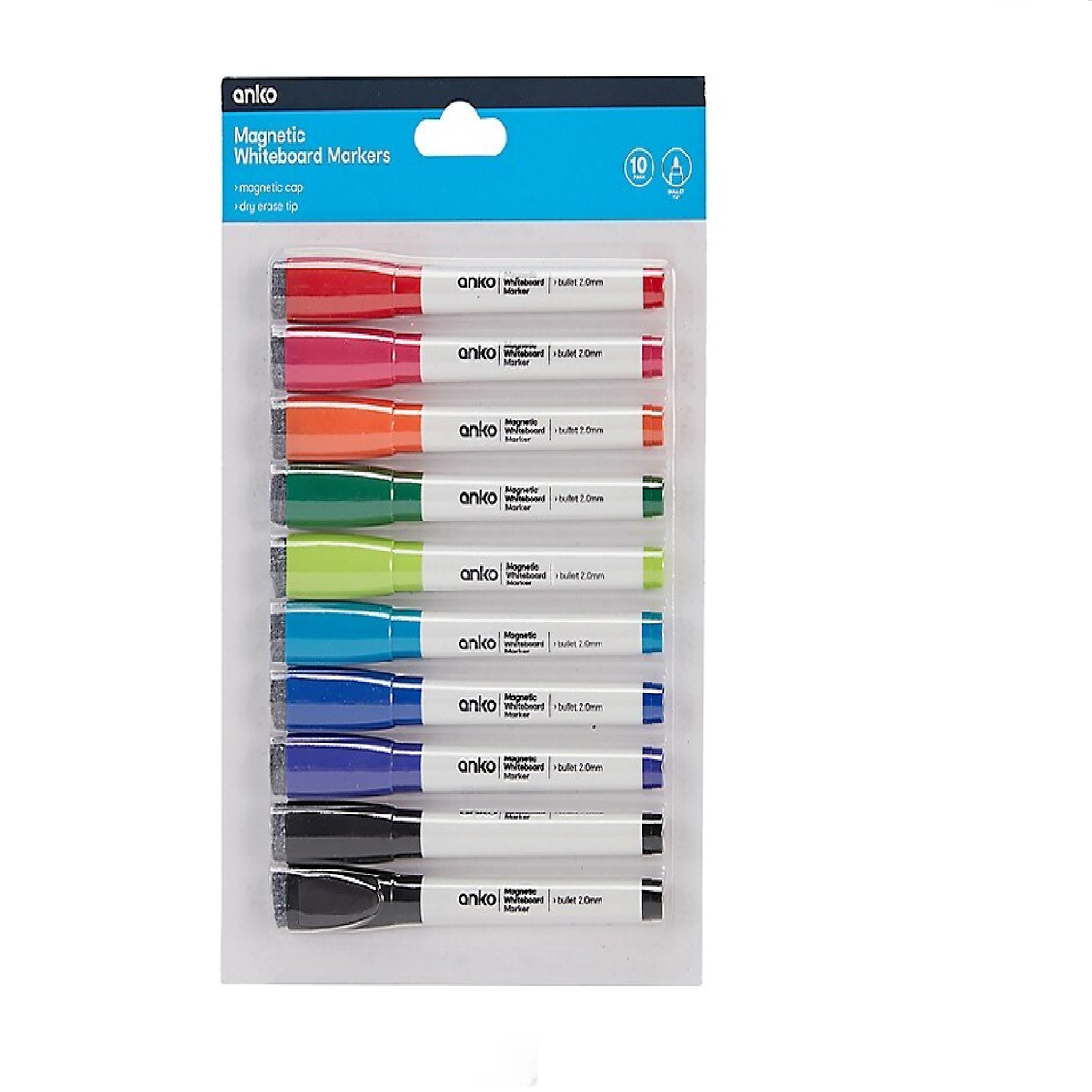 10 Piece Whiteboard Markers with Magnetic Caps and Eraser Tips | Shop ...