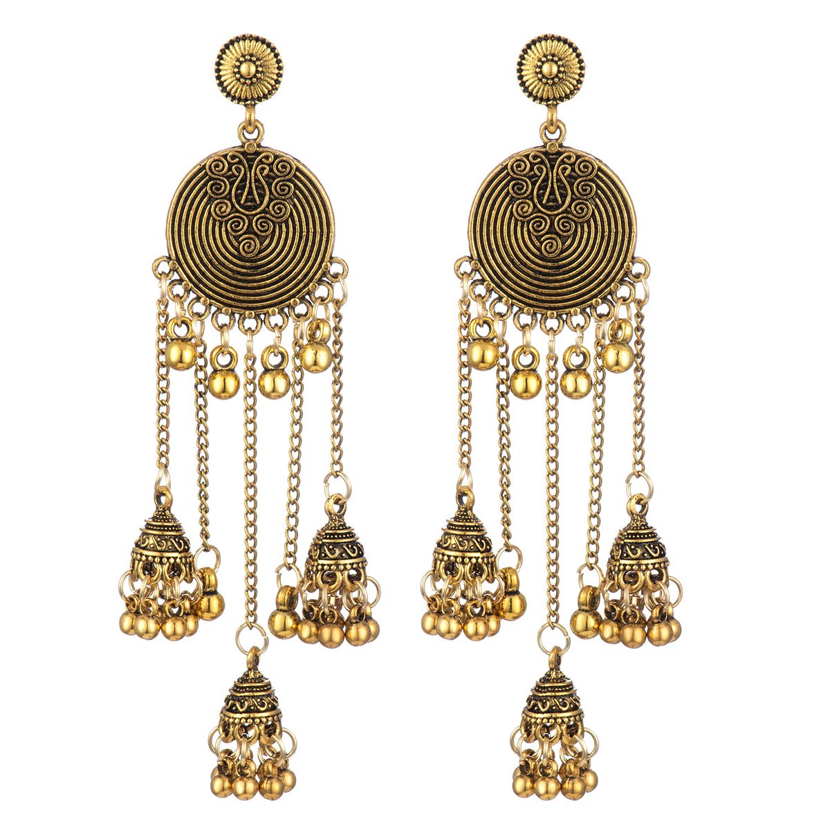 Unique Round Bell Earrings - Golden | Shop Today. Get it Tomorrow ...