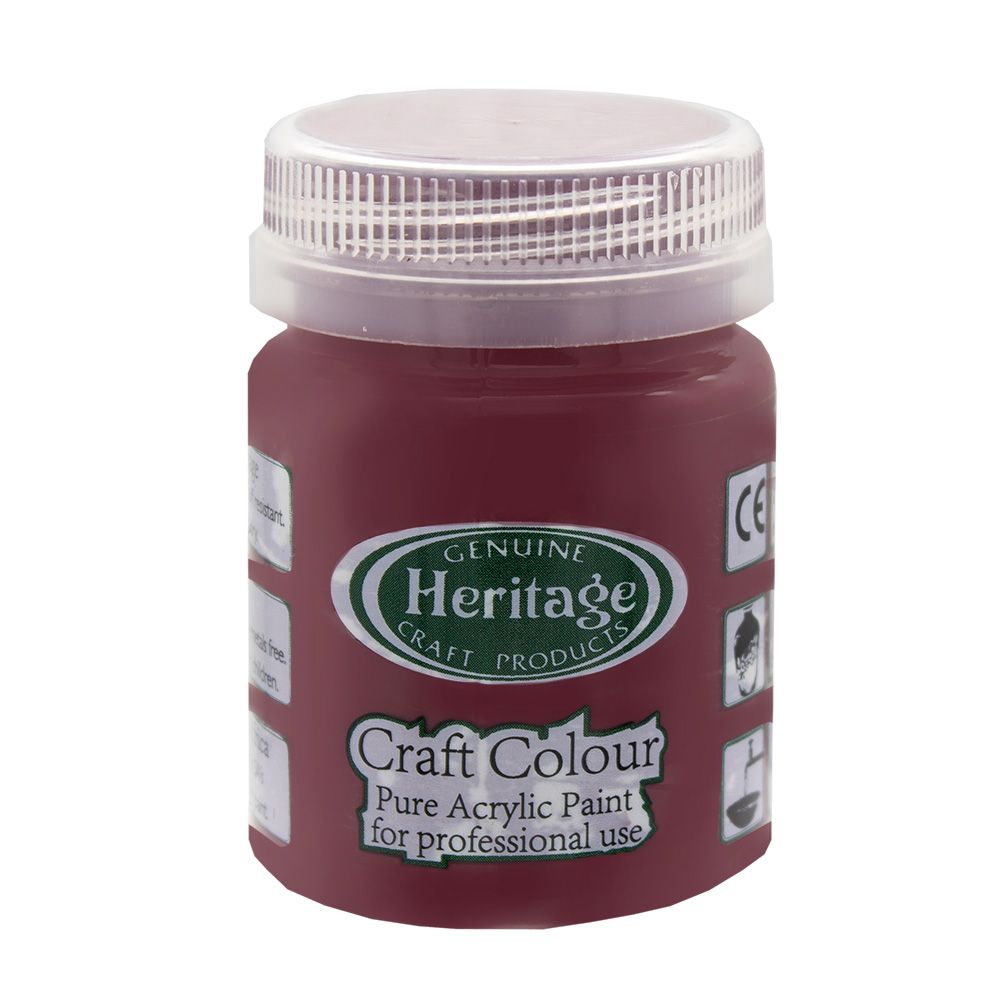 Heritage Pure Acrylic Paint - Craft Colour Range - 50ml - Deep Red ...