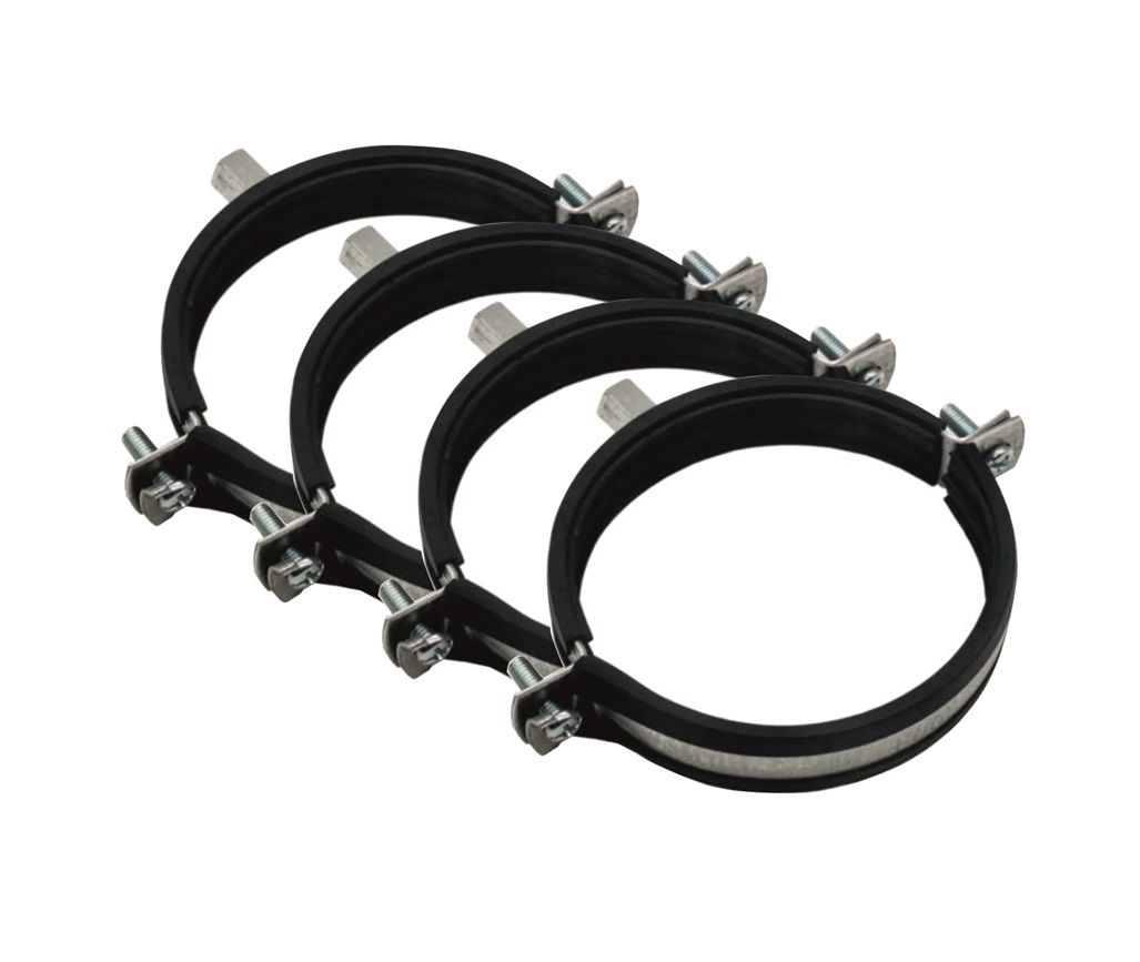 100mm Rubber Ventilation Air Ducting Pipe Clamps Galvanised - 4 pieces ...