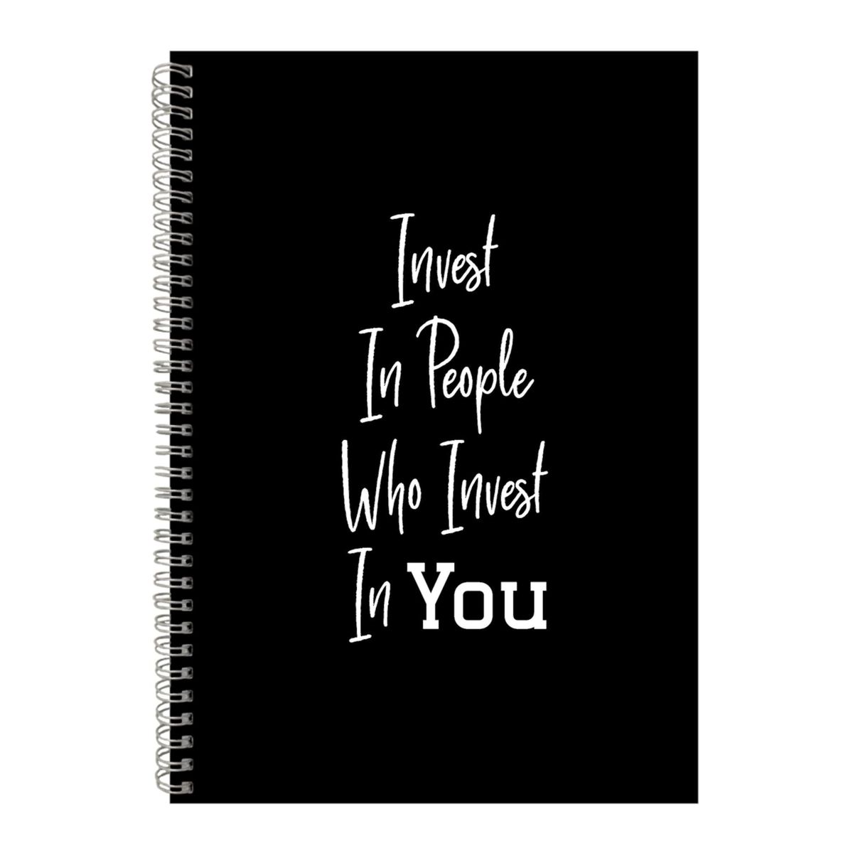 Invest A4 Notebook Spiral Lined Motivational Saying Graphic Notepad ...