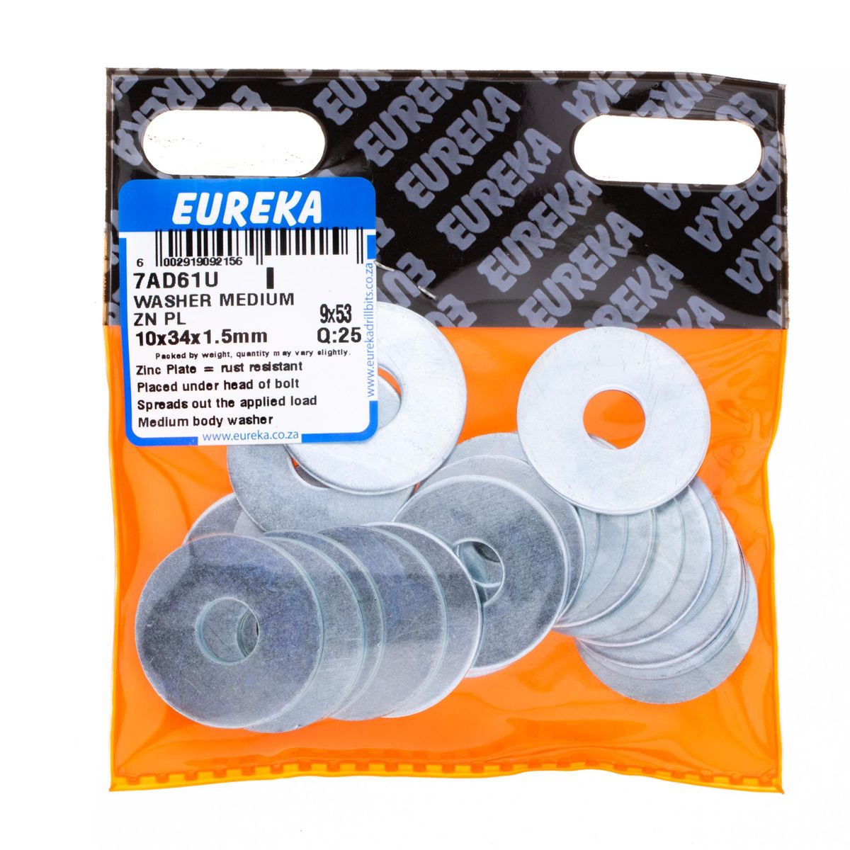 EUREKA Medium Body Washer Zinc Plated 10 x 34 x 1.5mm Q:25 7AD61U ...