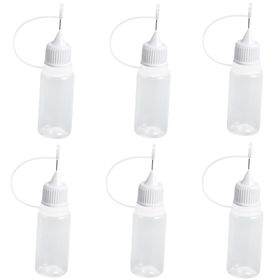 Craft Plastic Refillable Needle Tip Applicator Bottles Set of 6 - 8cm ...