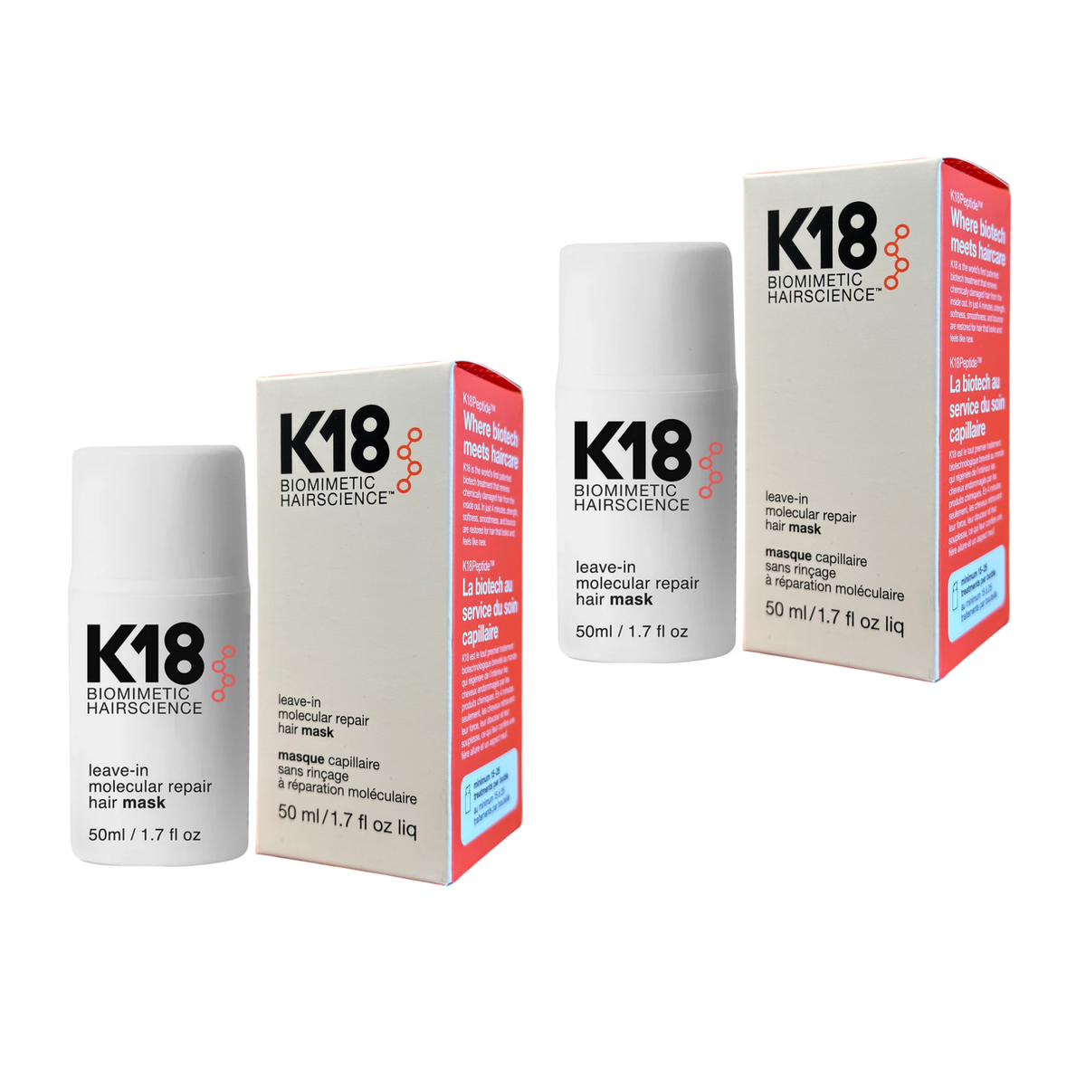 2 x K18 Leave-In Molecular Repair Hair Masks 50ml | Shop Today. Get it Tomorrow! | takealot.com