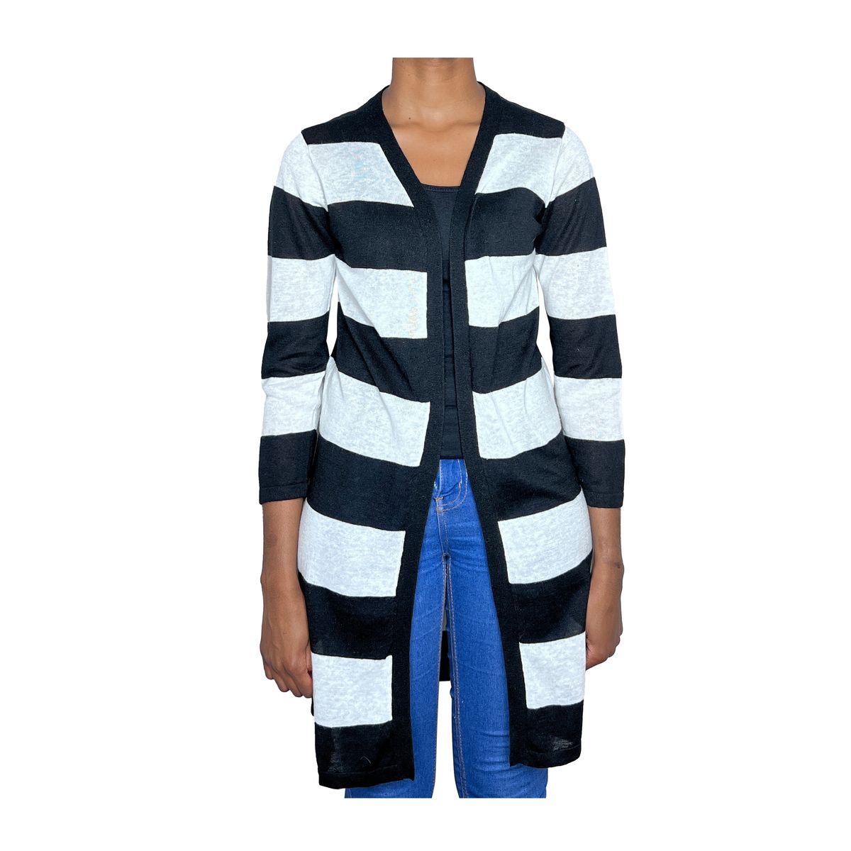 Light Long Striped Cardigan - Black | Shop Today. Get it Tomorrow ...