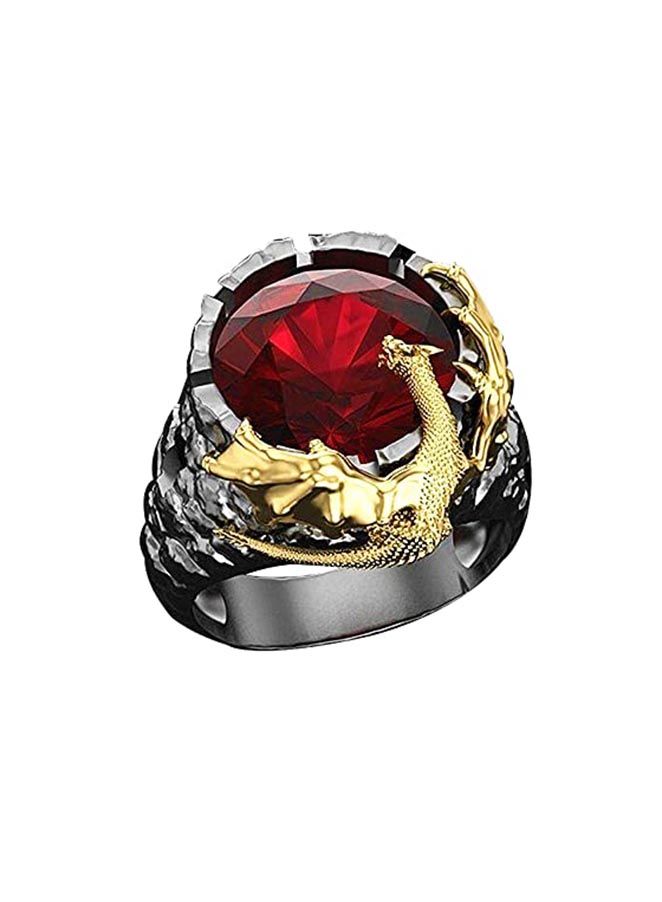 Dragon Ring Shiny Inlay Red Crystal Ring 3D Dragon Shape | Shop Today ...