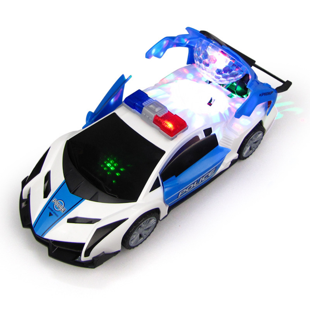 Police Car Toy - 360 Spinning with Realistic Sound & Disco Light ...