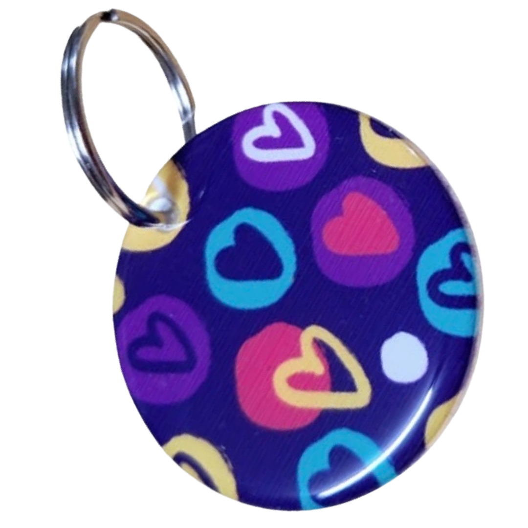 Keyring Combo 1 - 1 Heart standing Halfway Outside Circle | Shop Today ...