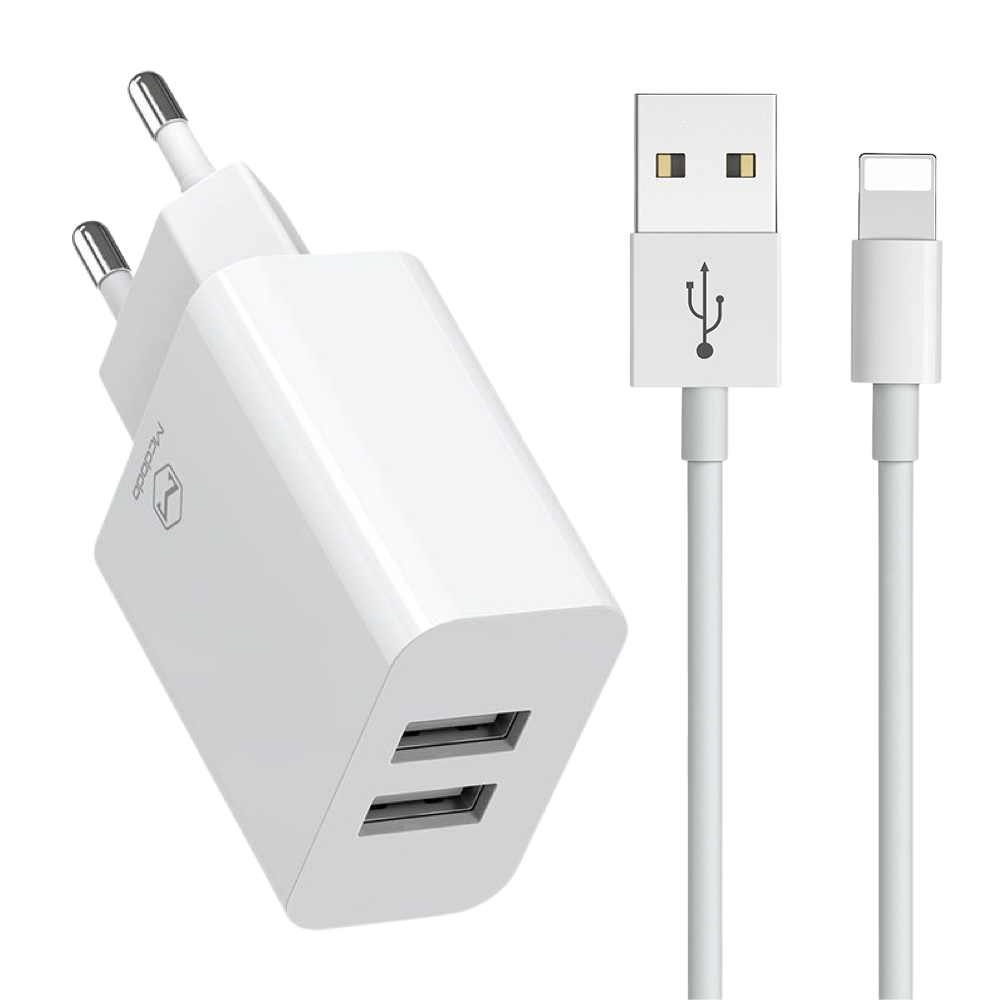 Mcdodo Dual Port Apple Lightning Charger Set (2.4Amp) + 1m Lightning ...