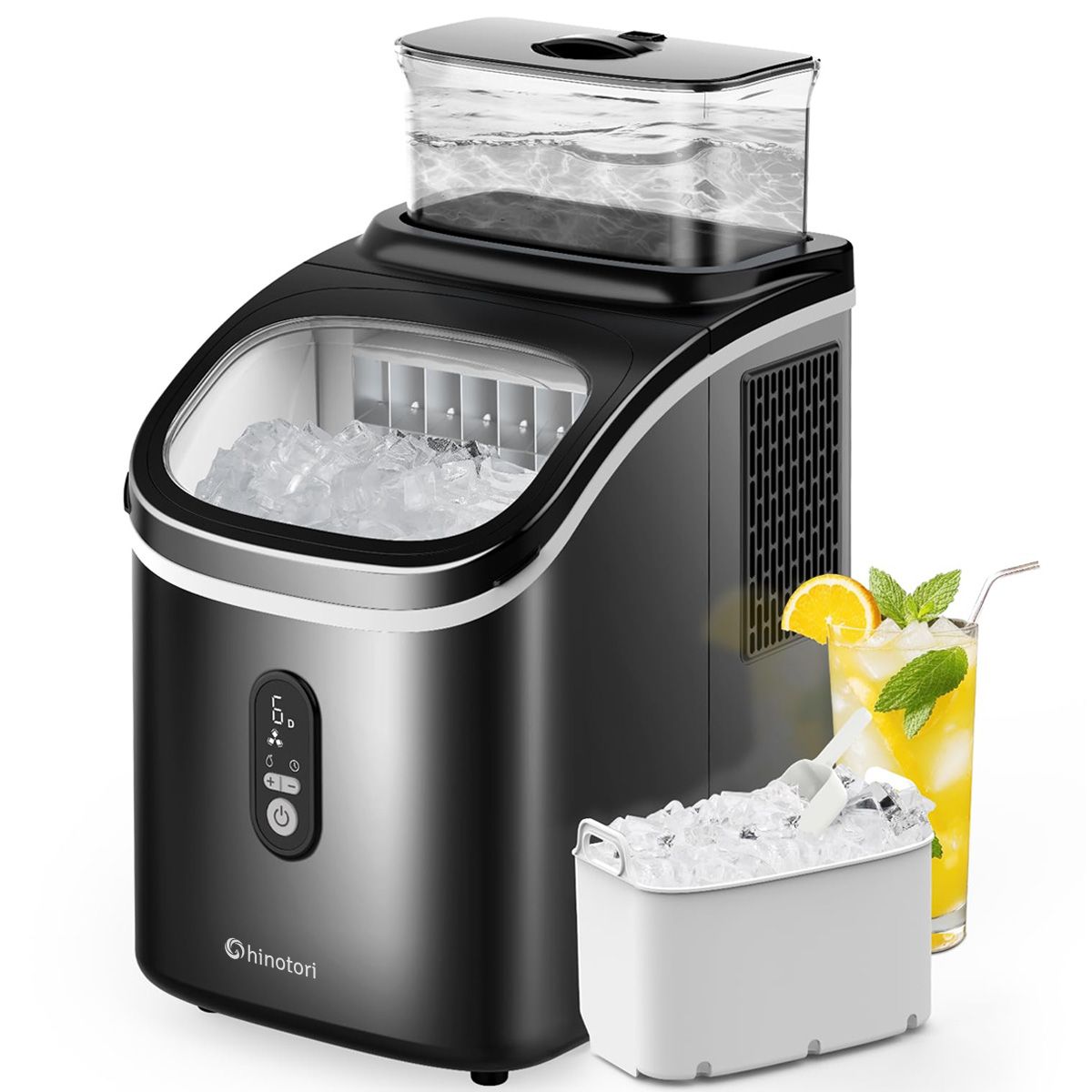 Countertop Ice Maker Machine 15kg/24Hrs 3 Water Adding Modes Self ...
