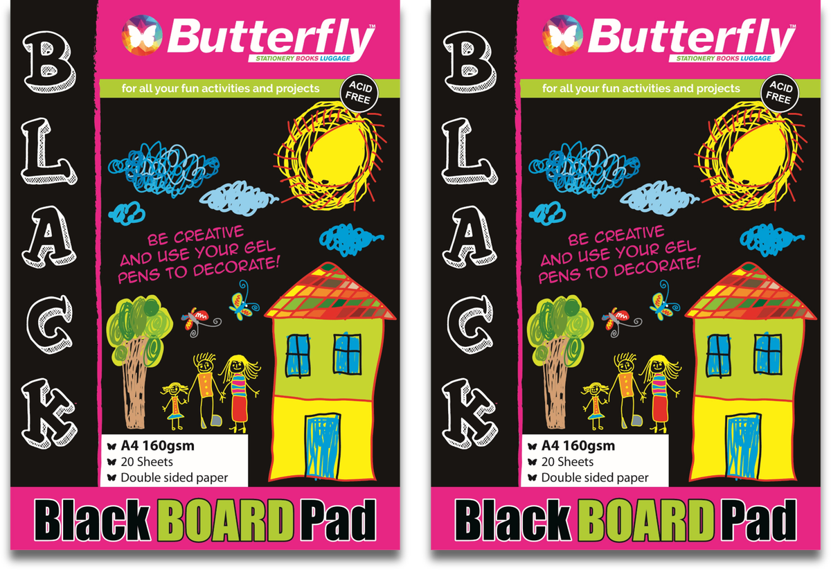 Board Pads - A4 160Gsm 20 Sheets - Black (Double Sided) X2 | Shop Today. Get it Tomorrow ...