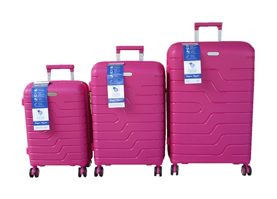 Unbreakable Bright Pink Hardshell 3Piece Spinner Luggage Set with TSA ...