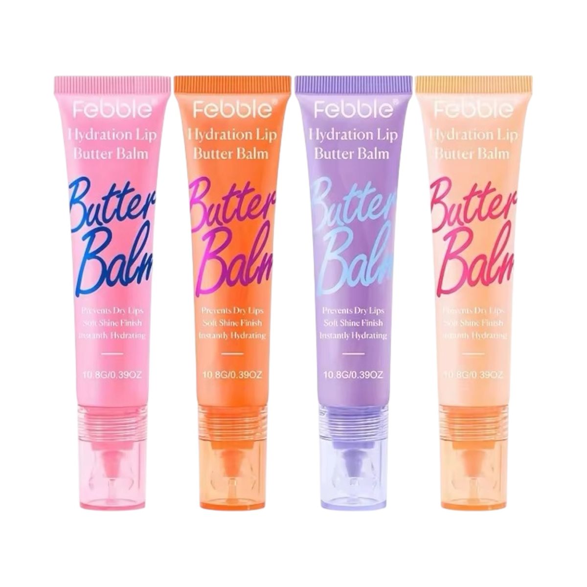 Set of 4- Febble Butter Balm Tinted Color Gloss Intense Hydration Lip ...