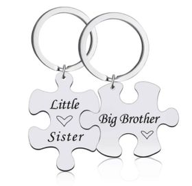 Little Sister Big Brother Puzzle Key Rings/ Key Chains Always Together ...