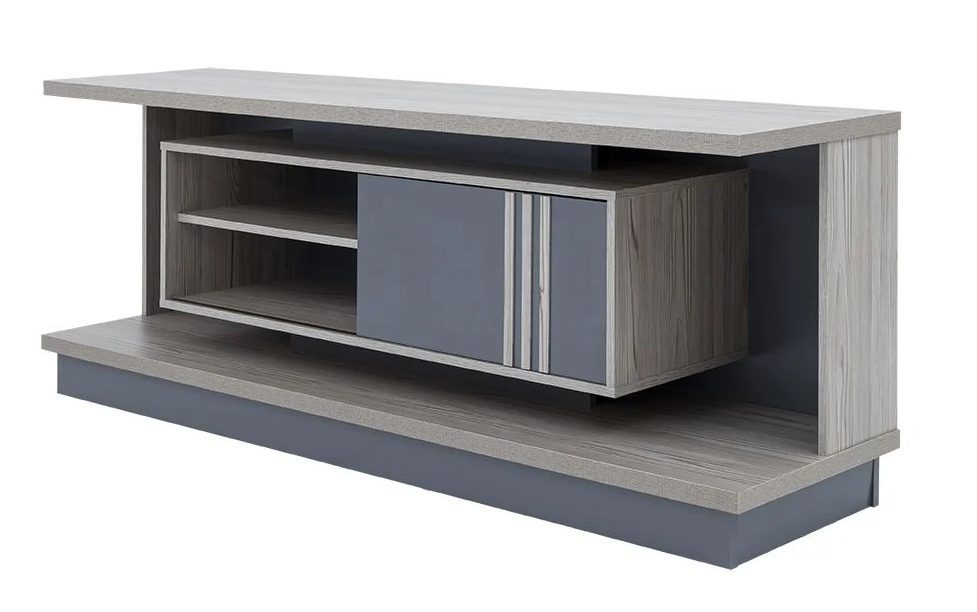 Plasma/Smart TV Stands - Sliding Doors and Shelves - Oak / Grey Colours ...