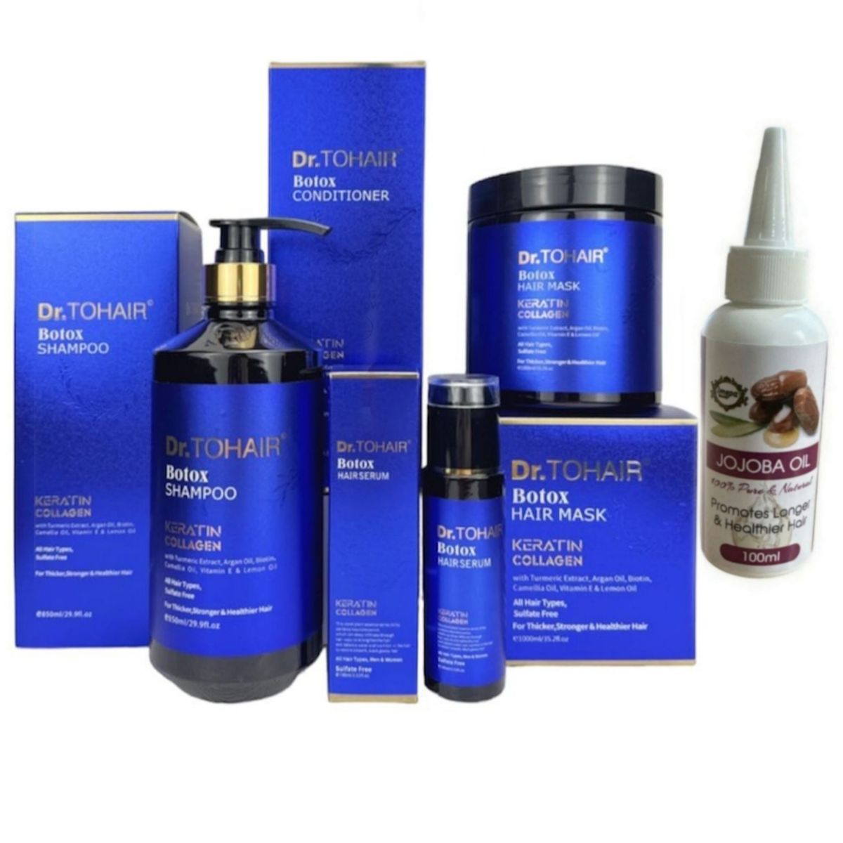 Botox Keratin Collagen Hair Repair Kit + Jojoba Oil (5-Piece Set ...