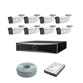 Hikvision ACUSENSE 4MP IP Kit - 16ch 4K NVR - 8 x 4MP IP Cameras - 80M ...