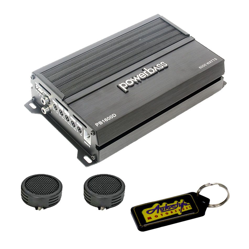 Powerbass 6000W Monoblock Mini Amplifier & Evo Tweeters & Key Holder ...