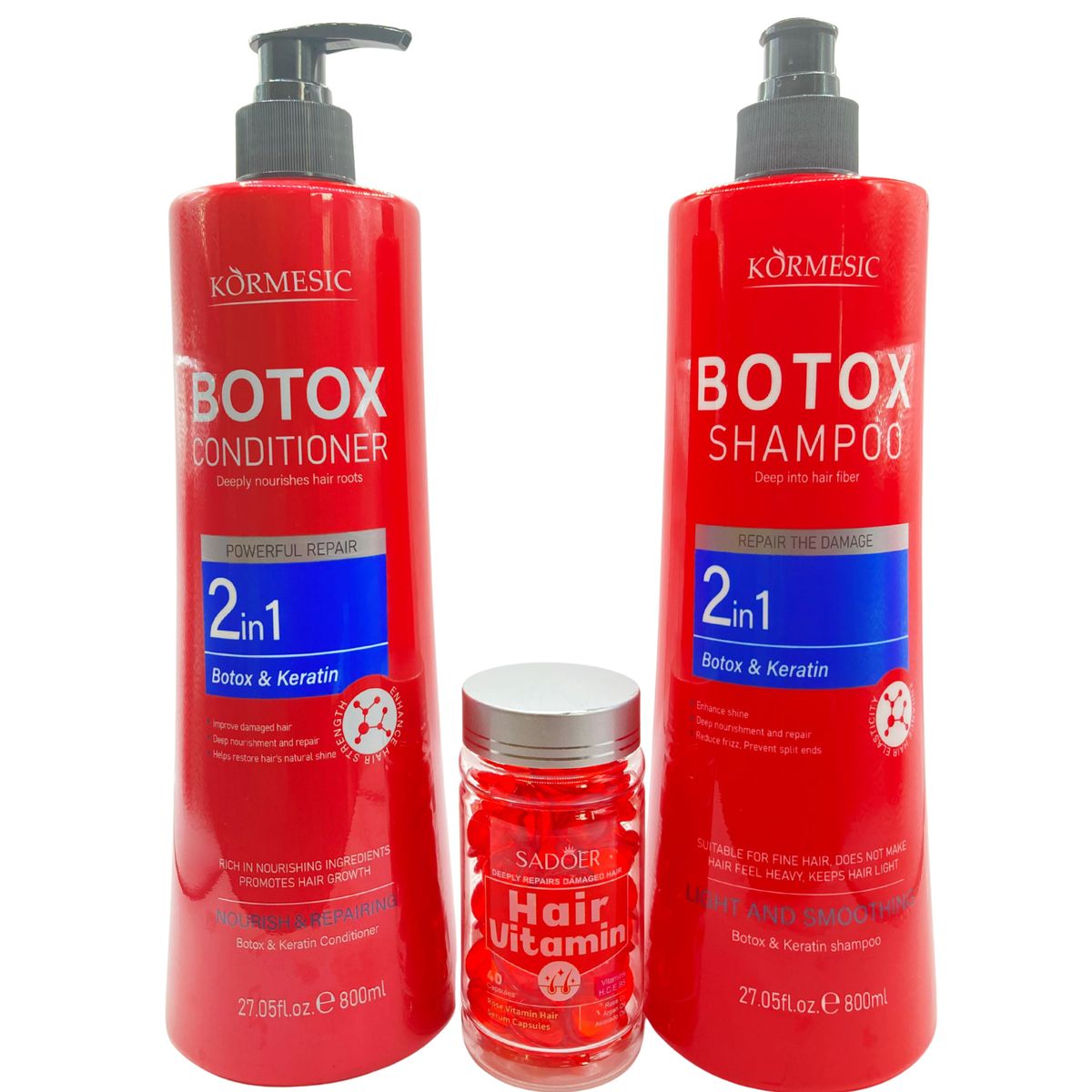 Kormesic Shampoo, Conditioner and Sadoer Hair Vitamin 40 Capsules ...
