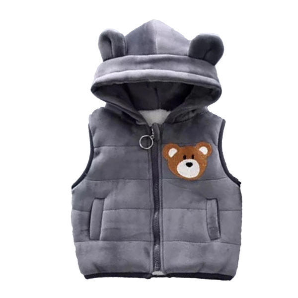 Baby Clothes Thick Fleece Cartoon Bear Vest Jacket with Hood | Shop ...