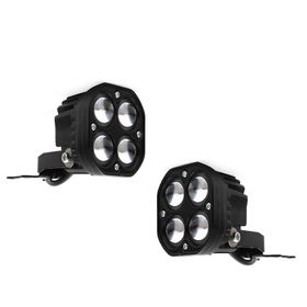 OMS Square 4 spot LED Motorcycle/Vehicle Spotlight White/Yellow/Red- 2 ...