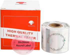 Round Transparent Thermal Label Paper with Border,30x30mmx200 Labels ...