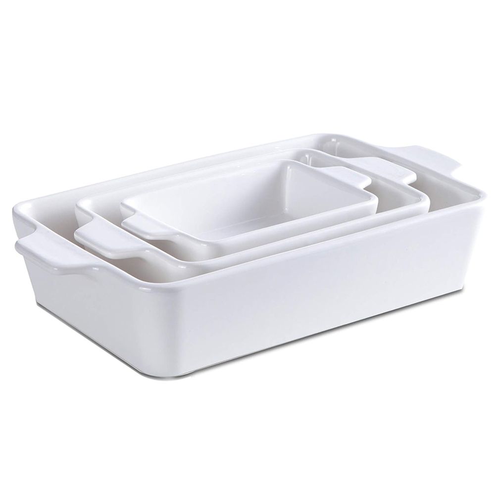 Rectangular Casserole Baking Dish Lasagna Pans for Cooking - Set of 3 ...