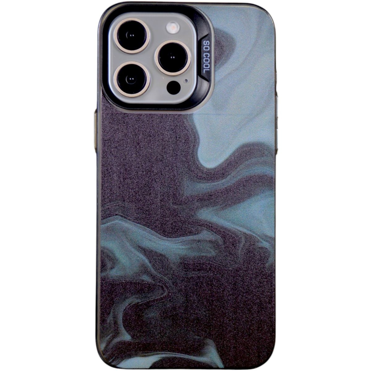 Phone Case with Black and Green Marble Swirl Pattern - 14 Pro Max ...