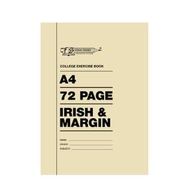 Freedom Stationery - A4 72 Page Irish & Margin Exercise Book (Pack Of ...