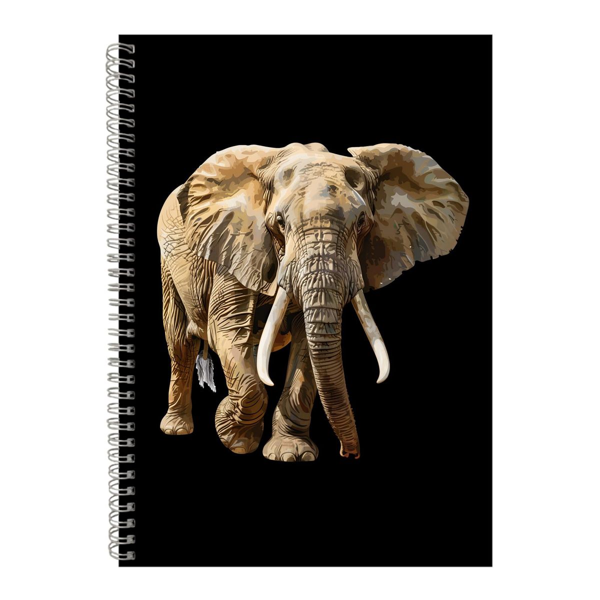 Elephant A4 Notebook Spiral and Lined Trendy Safari Graphic Notepad ...