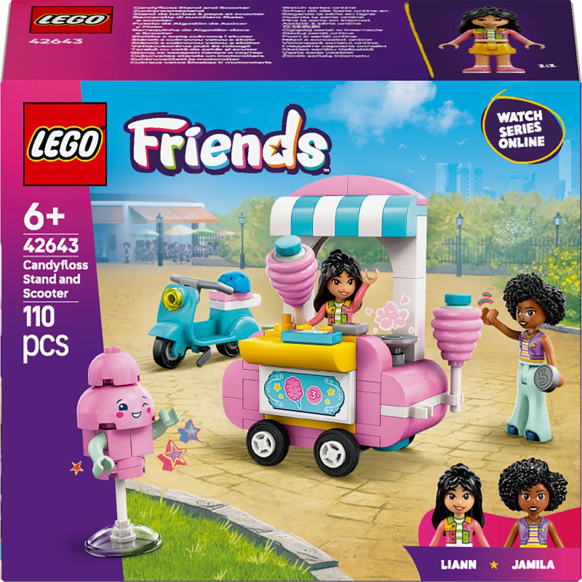 LEGO® Friends Candyfloss Stand and Scooter Toy Pretend-Play Set 42643 ...
