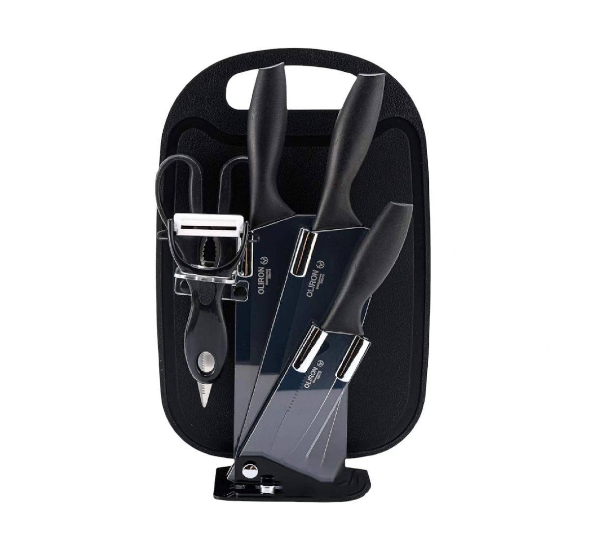 7 Piece Stainless Steel Knife Set With Cutting Board & Knife Stand ...