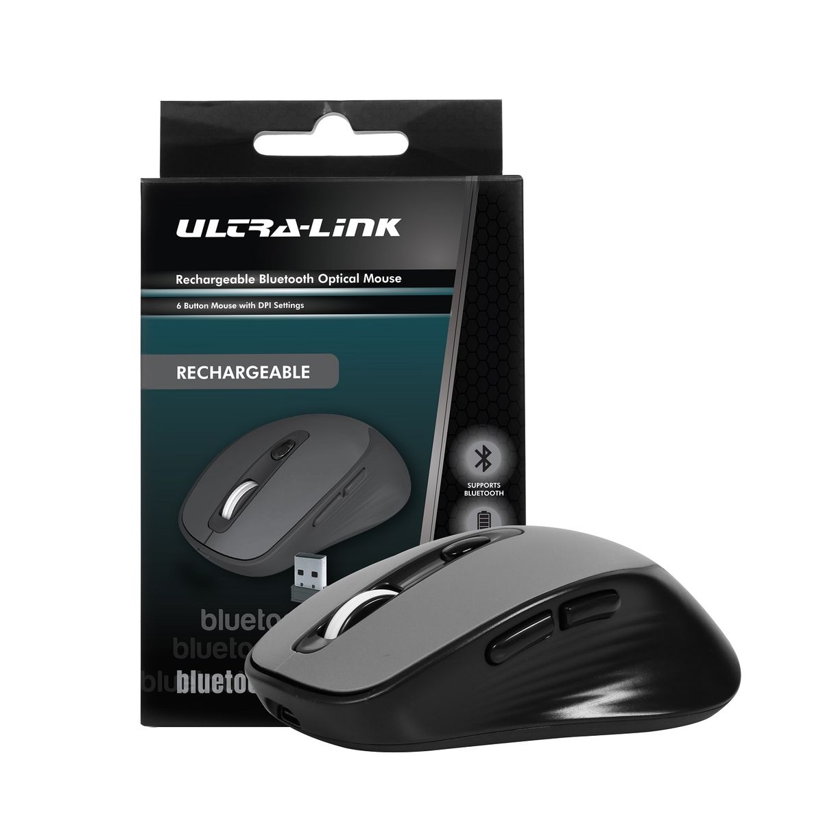 Ultra-Link Rechargeable Mouse-Charcoal Black | Shop Today. Get it ...