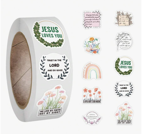 500 Pieces Christian Bible Jesus Inspirational Sticker Roll | Shop ...