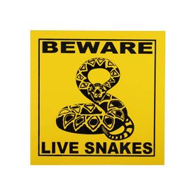 Plastic Live Snakes Warning Sign 290 x 290mm | Shop Today. Get it ...