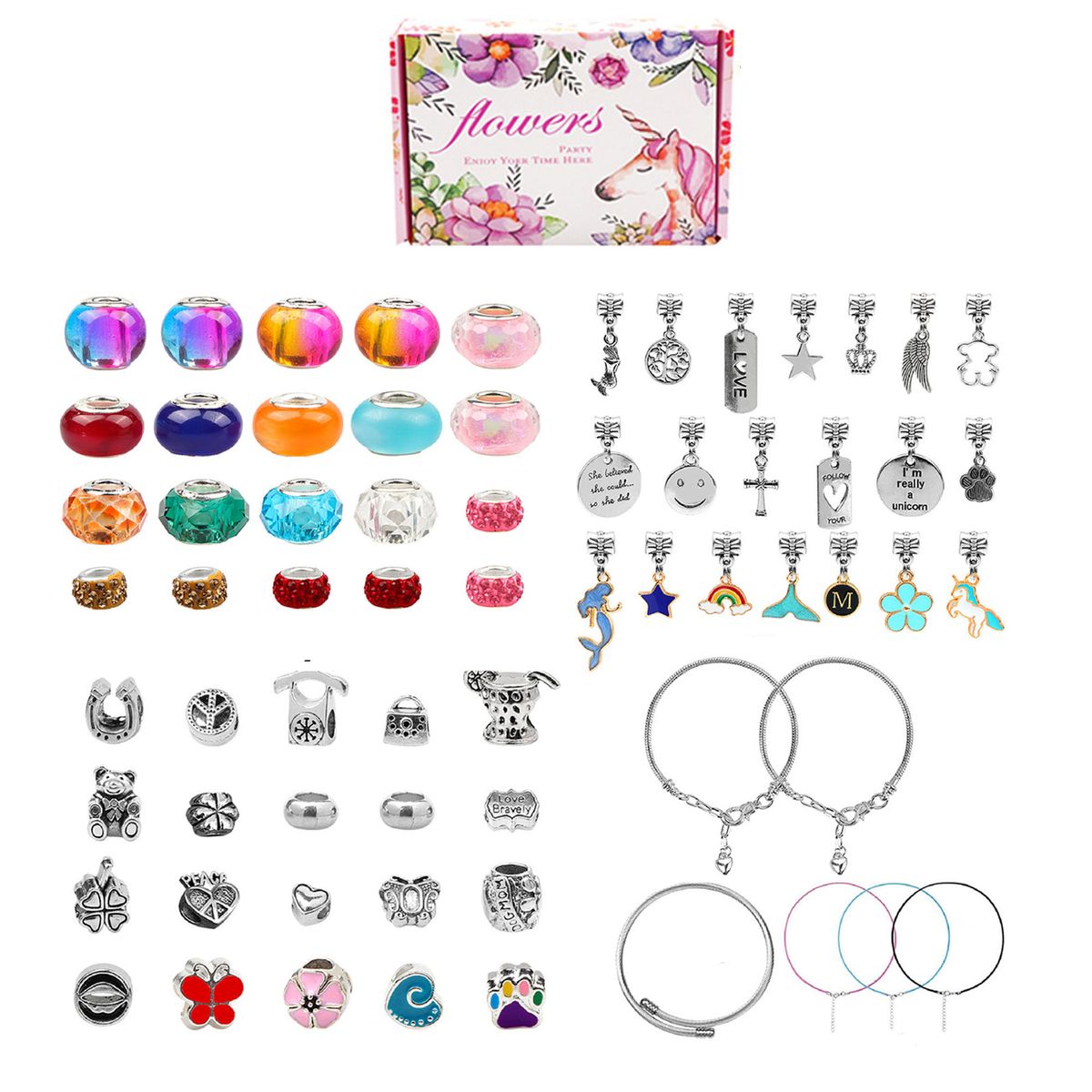 Children's Bracelet DIY Craft Girls Bracelet Set - 66 Piece | Shop ...