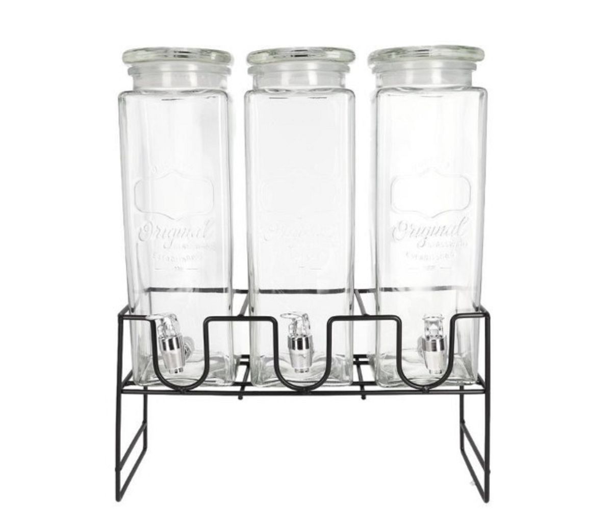 4-Piece Elegant Design Glass Drinking Juice Jar With Lid Set And Stand ...