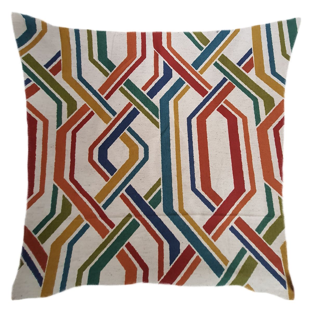 Light Beige Pillow/Scatter Cushion With Autumn Coloured Patterns(Inner ...