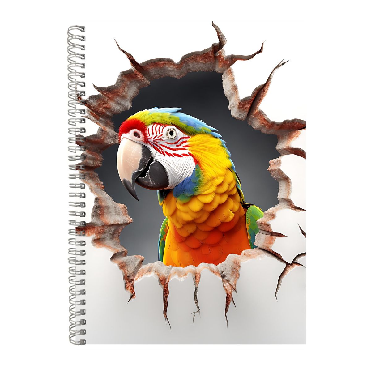 Parrot whole A4 Notebook Spiral Lined Trendy Birds Graphic Notepad Gift ...