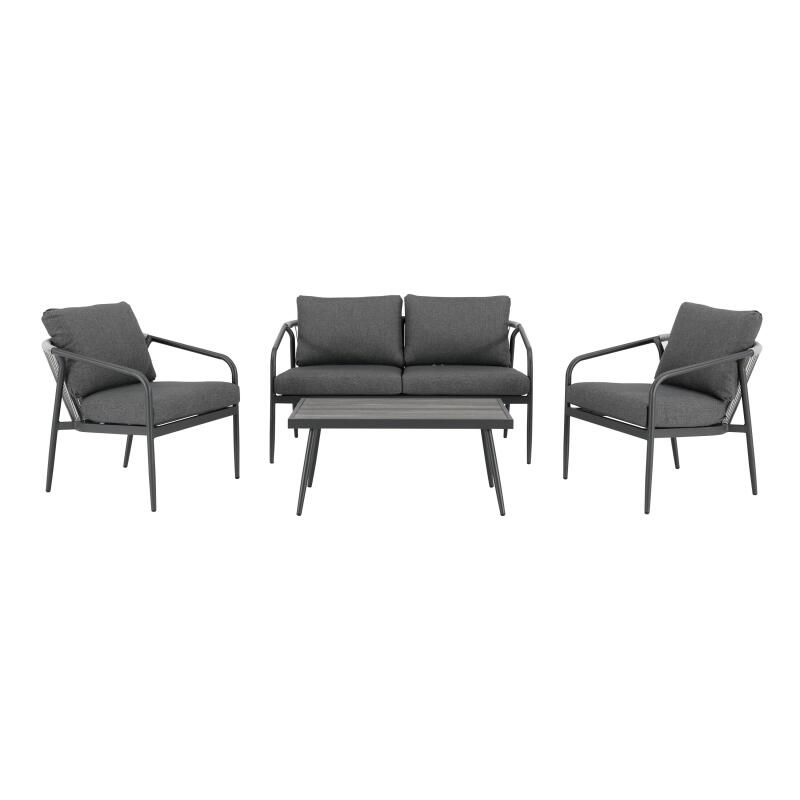 Naterial Talmo Aluminium & Textile Patio Furniture Set 4 Piece ...