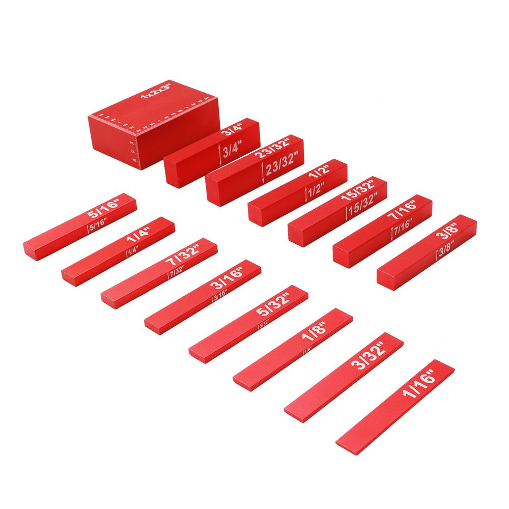 15 Piece Aluminum Setup Blocks Height Gauge Set Woodworking Setup Bars ...