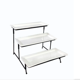 3 tier white Ceramic Serving Trays with metal stand | Shop Today. Get ...