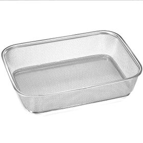 Stainless Steel Colander Strainer Rectangle Basket Vegetable Fruit Food ...