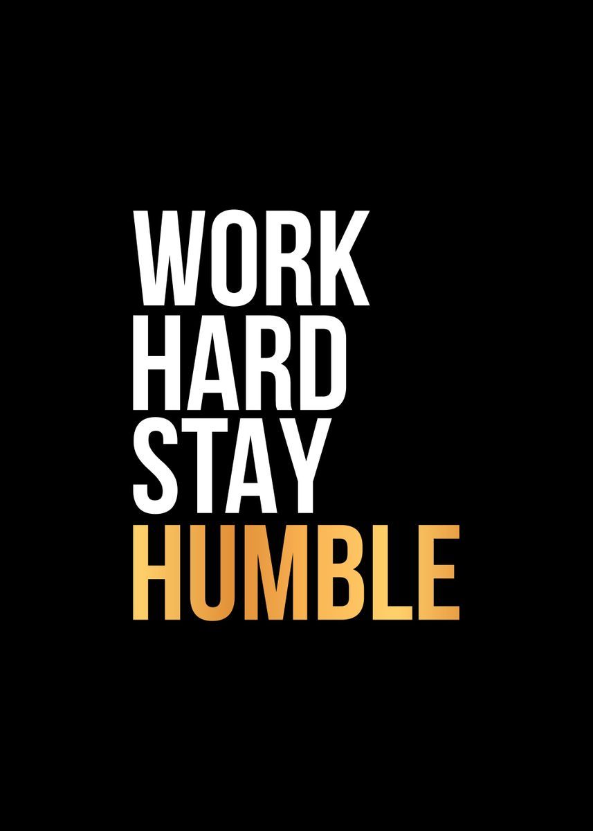 Motivational Canvas Wall Art Work Hard Stay Humble Artwork Shop