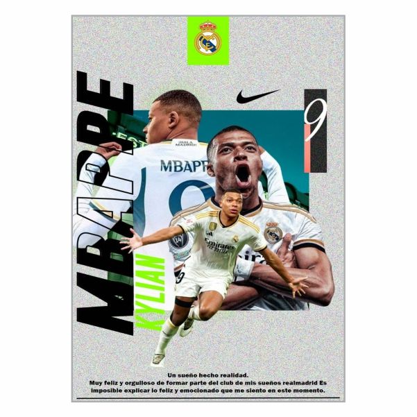 Kylian Mbappe Real Madrid Collage Poster - A1 | Shop Today. Get it ...