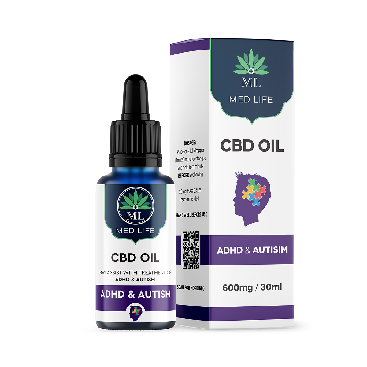 Medlife Products ADHD & Autism CBD Oil 600mg - 30ml | Shop Today. Get ...