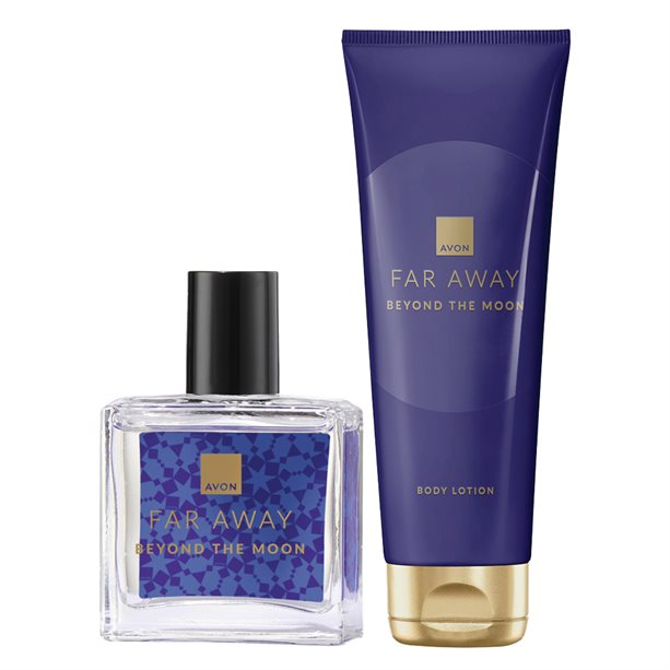 Avon - Far Away Beyond the Moon 2pcs Mini Perfume & Body Lotion Set for ...