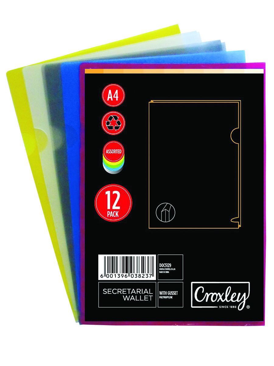 Croxley Secretarial Document Wallet - Assorted (Pack of 12) | Shop ...