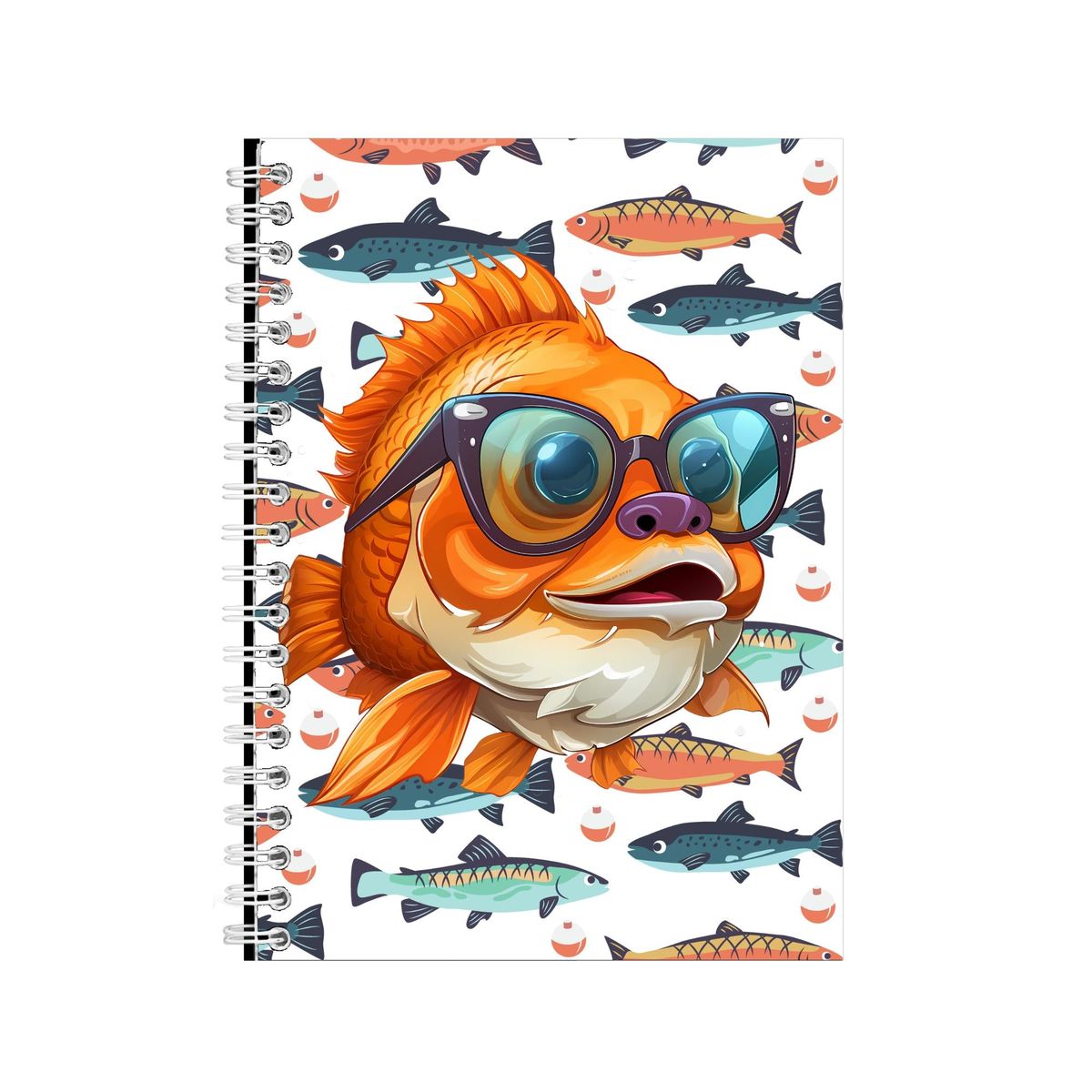 Shades A5 Notebook Spiral and Lined Fishing Lovers Graphic Notepad Gift ...